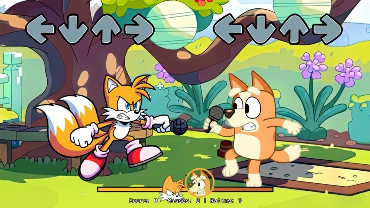 FNF Sonic All PHASES VS Bluey, Bingo & Mackenzie Sings Can Can | Bluey ...