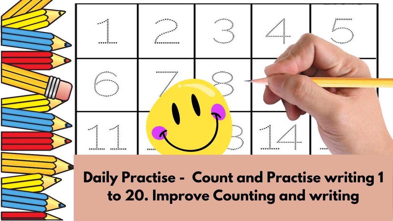 Daily Practise video Learn to Count and write 1 to 20, Improve Read ...
