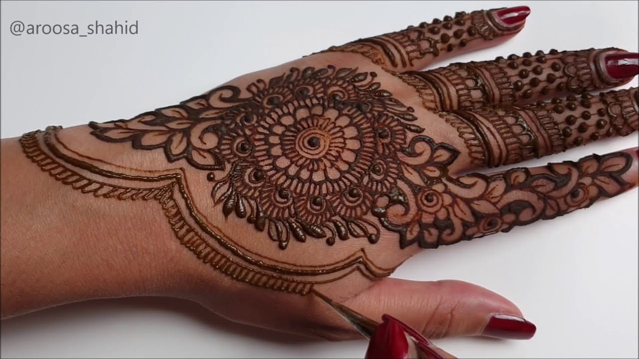Simple stylish mandala henna design for back hand - YouTube
