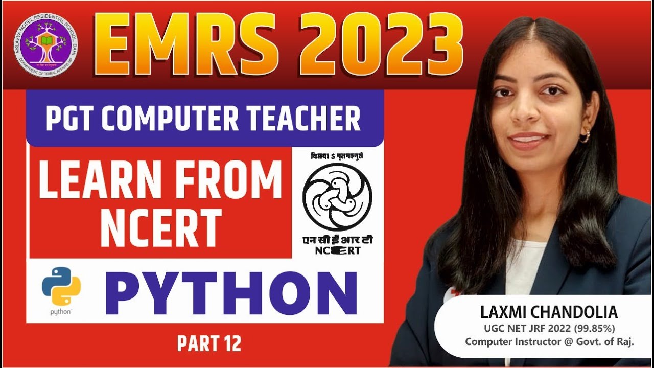 EMRS PGT CS | PYTHON | LEARN FROM NCERT | Most Imp Questions | Part 12 | EMRS PGT Computer 2023 ...