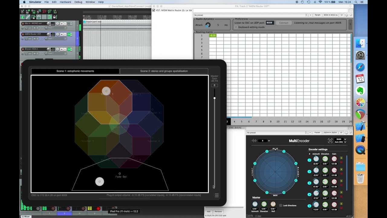 MIEM Spat Demo - VST Matrix Router, OSC configuration - YouTube
