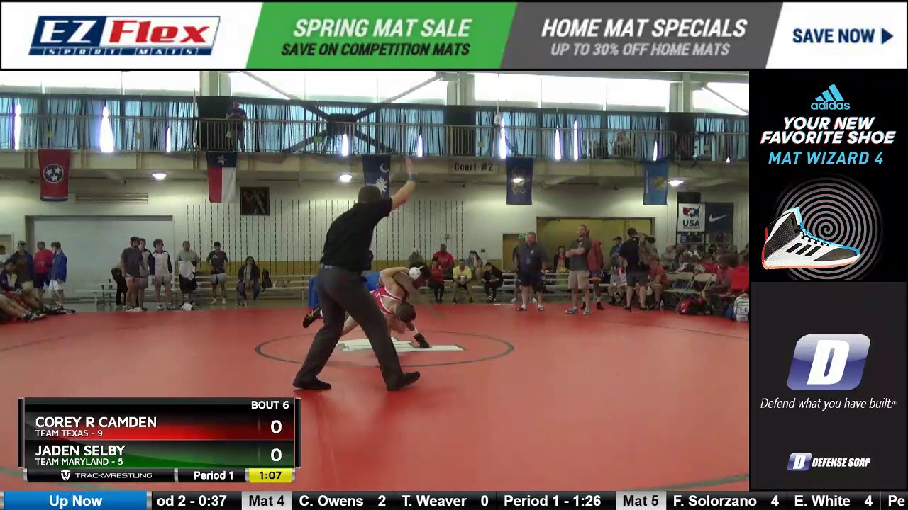 Mat 6 130 Corey R Camden Team Texas Vs Jaden Selby Team Maryland - YouTube