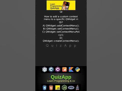 Qt How to add a custom context menu to a specific QWidget in Qt - YouTube