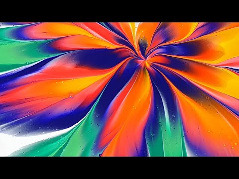 (365) Tropical flower | Gemma’s Dip Technique | Acrylic Pouring | Fluid ...