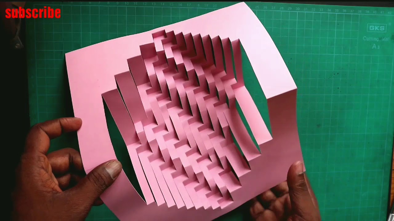 Lesson 12/how to make kirigami/paper cutting art - YouTube