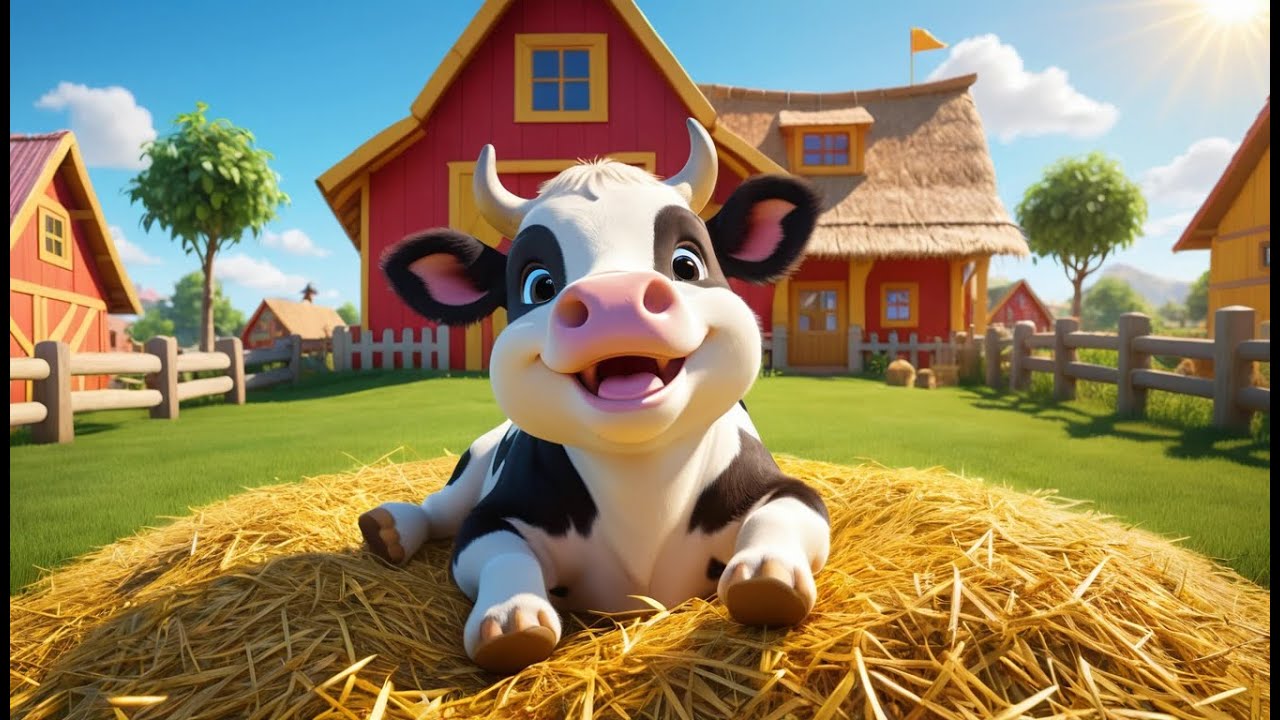 Baby Cow Say Moo Moo Moo | Cute Cow Nursery Rhyme for Toddlers | Fun ...