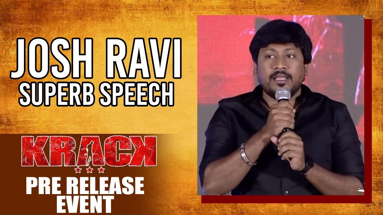 Actor Josh Ravi Superb Speech | Krack Pre Release Event | Ravi Teja ...