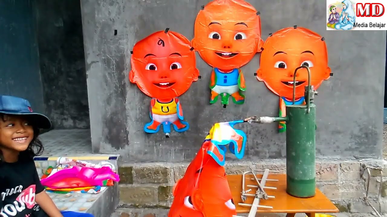 MEMBUAT BALON BISA TERBANG SENDIRI, BALON KARAKTER UPIN & IPIN - BABY ...