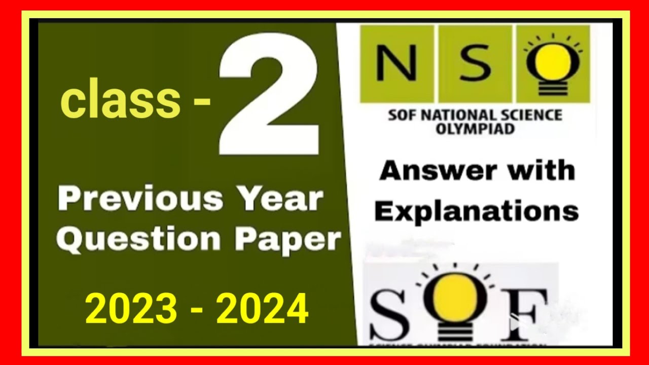 National Science Olympiad Class 2 | Previous Year Question Paper Solved ...