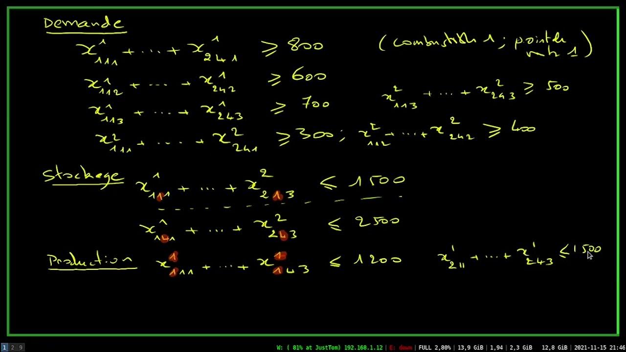 K9. 3 - formulation mathématique (les contraintes) - YouTube