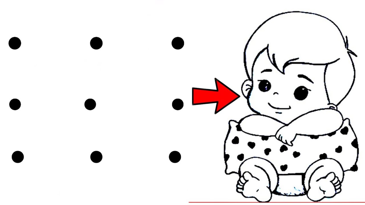 Easy pencil drawing | Cute baby wake up in the morning | Cute Baby Dots ...