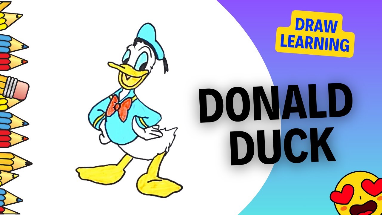 How to Draw DONALD DUCK While Learning SPANISH - YouTube