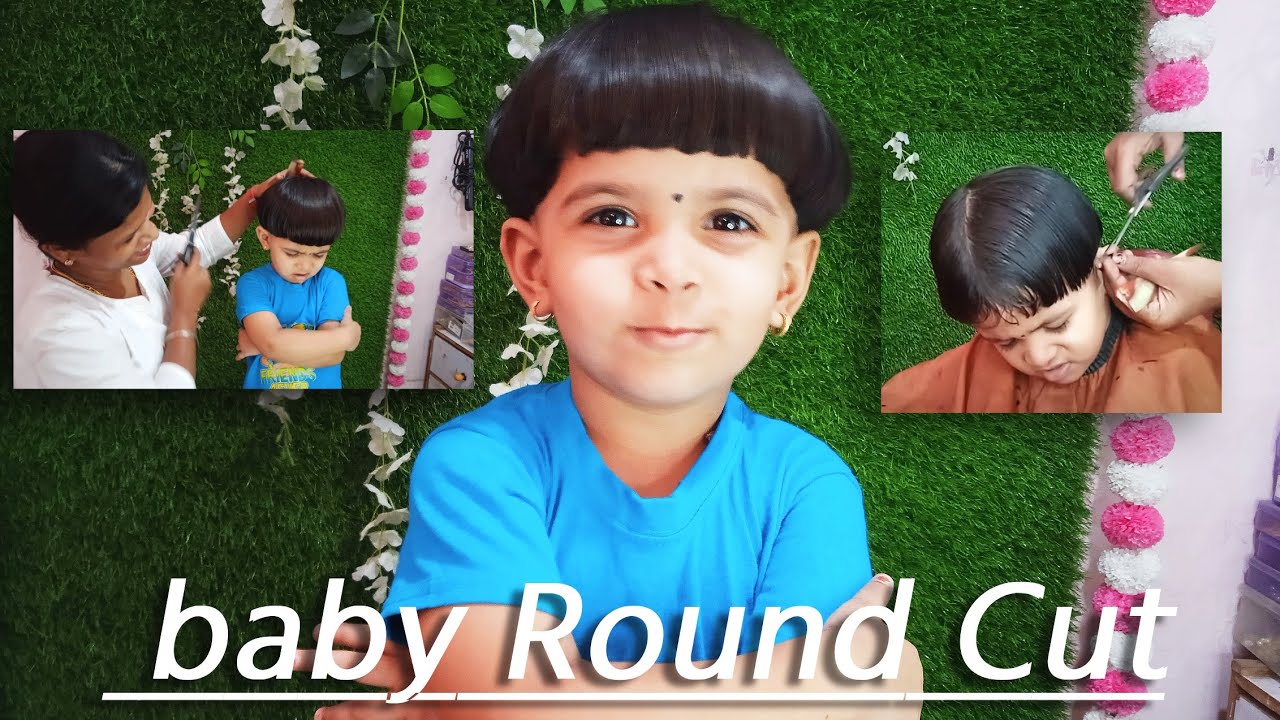 5 Minutes Baby Hair Cut / baby Round Cut / how to cut baby round hair ...