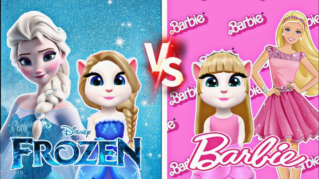 (my Talking Angela 2) (frozen vs Barbie) new year special update ...