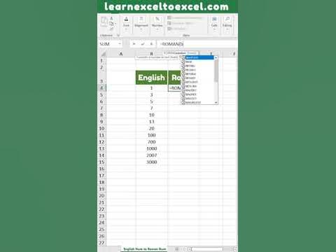 Excel Pro Trick: How to Convert English Numbers to Roman Numbers in Excel - Excel ROMAN Formula ...
