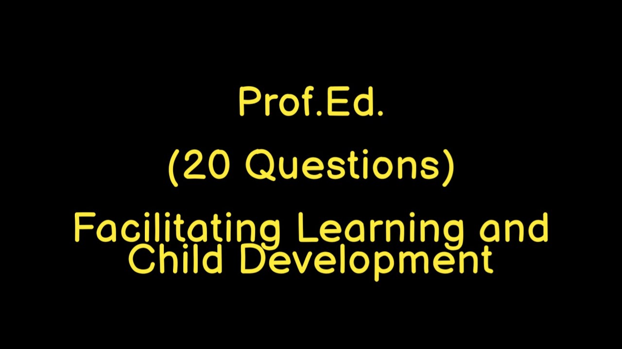 20 Questions | Facilitating Learning & Child Development - YouTube