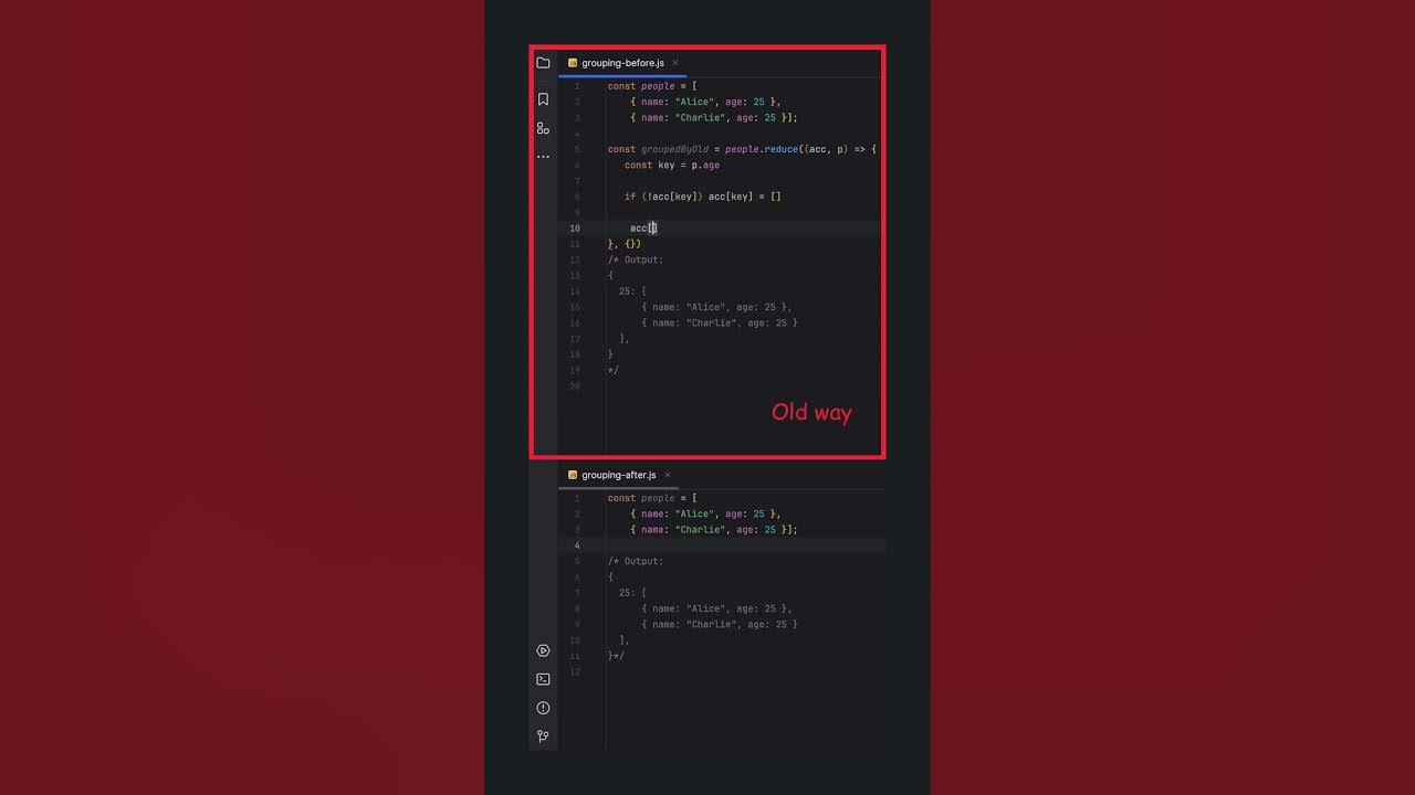 Grouping data in JavaScript using Object.groupBy #javascript #coding #typescript #python - YouTube