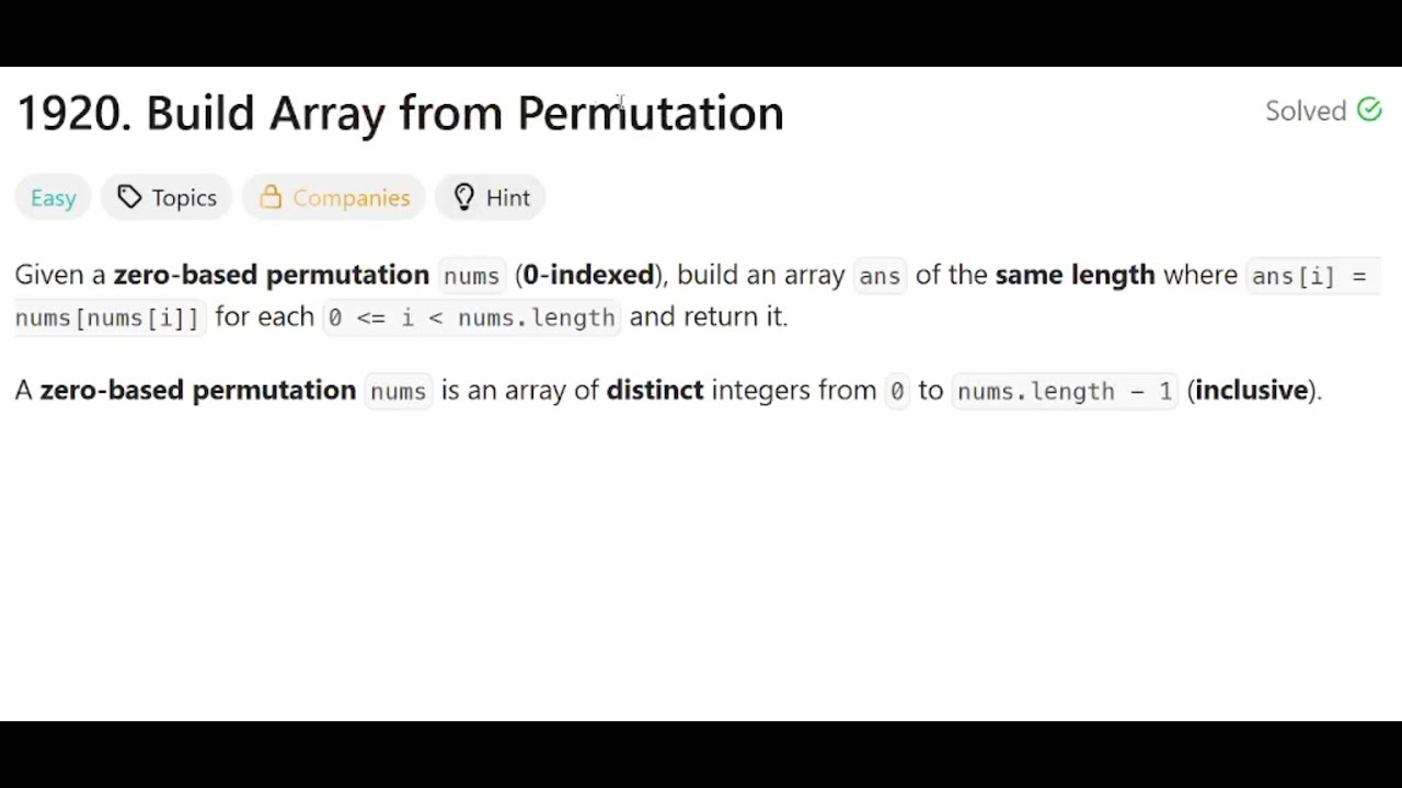 Build Array from Permutation | @faang-academy - YouTube