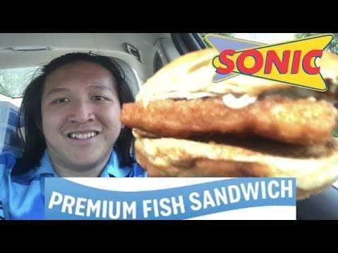 🐟🐟 Sonic® NEW Premium Alaskan Pollock Fish Sandwich Food Review #298 🐟🐟 ...