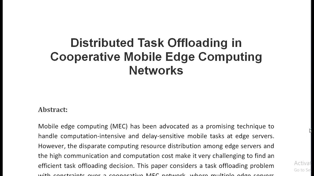 Distributed Task Offloading in Cooperative Mobile Edge Computing Networks - YouTube