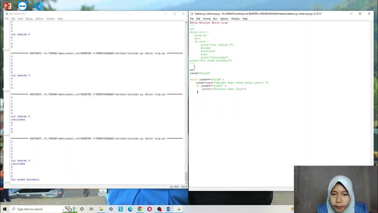 Tugas python 7 #whileloop - YouTube