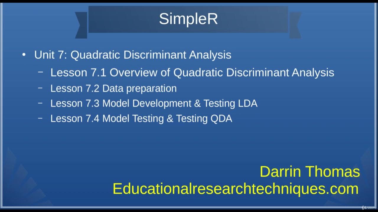 Quadratic Discriminant Analysis Overview - YouTube