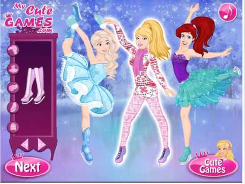 İlk video Barbie,Elsa ve Ariel buz pateni