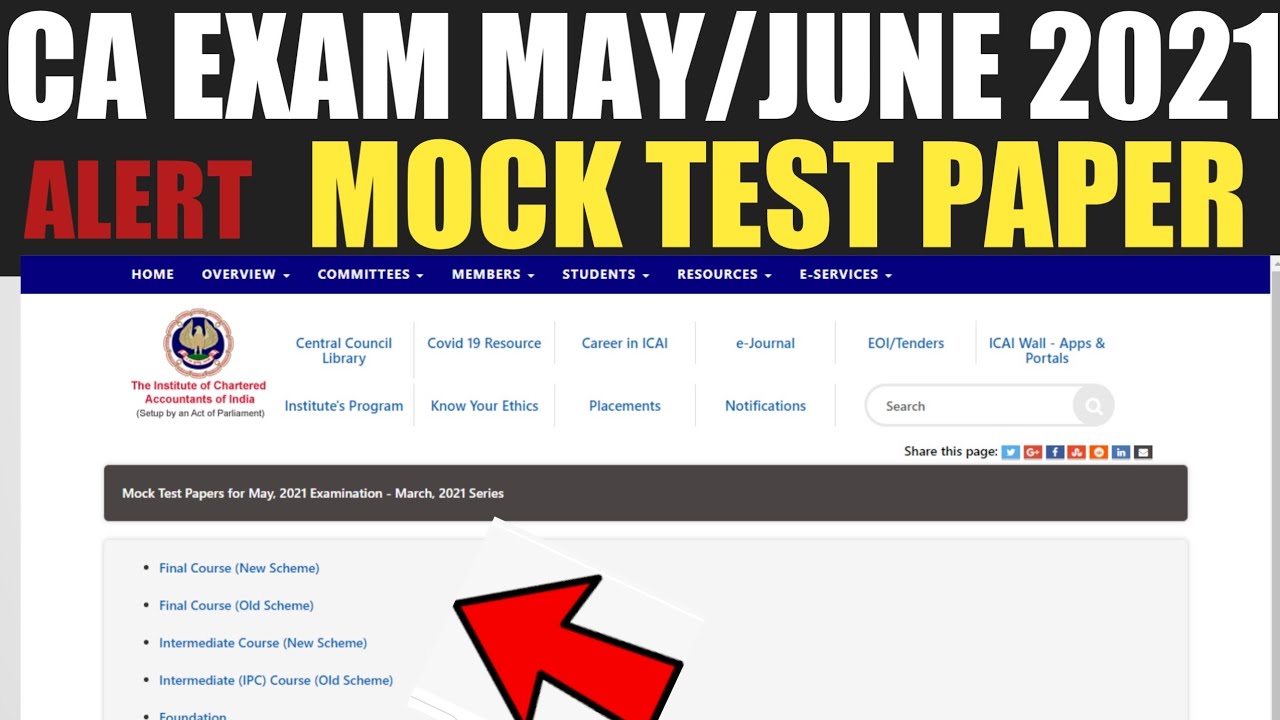 CA Exam May/June 2021| CA Foundation,inter and CA final | MOCK TEST ...