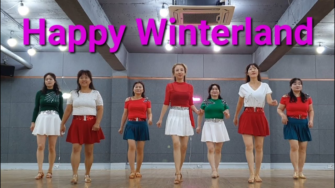 Happy Winterland line dance (High Beginner) Demo - YouTube