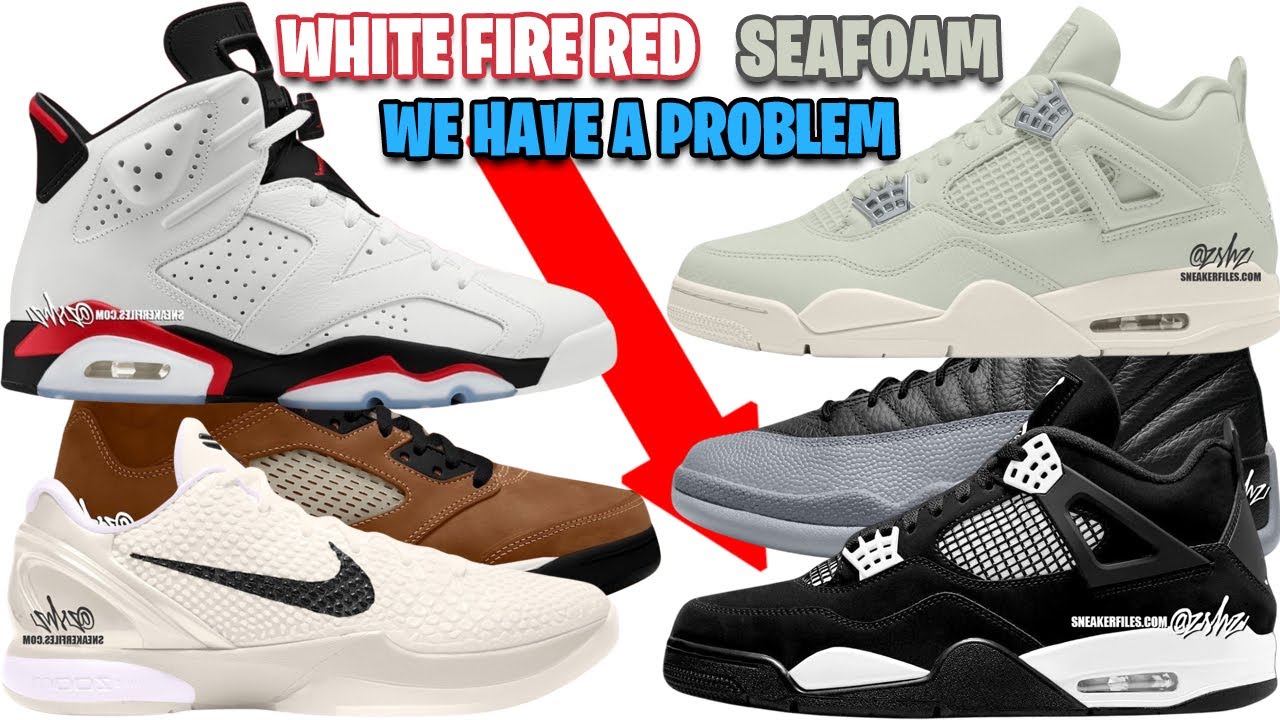 AIR JORDAN 6 WHITE FIRE RED 2025, AJ 4 SEAFOAM, JORDAN 4 WHITE THUNDER ...