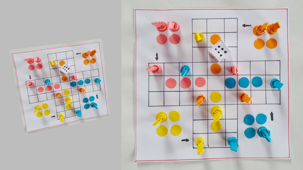 How to make a Ludu Board Game at Home / Paper Ludu Board - YouTube