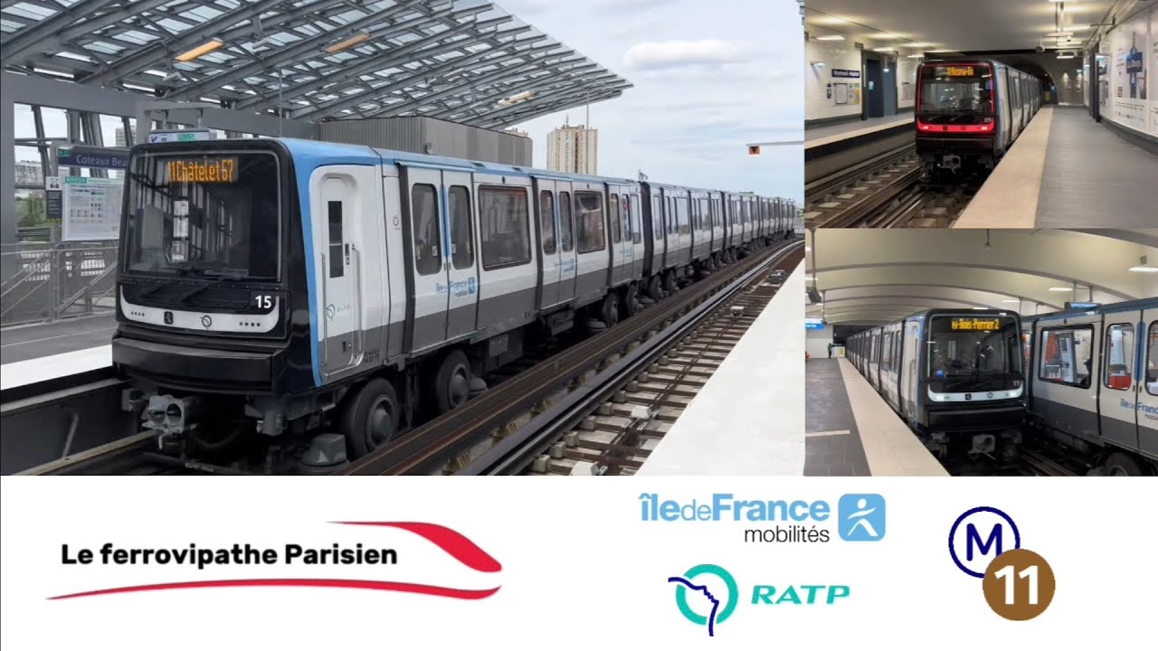 Ouverture du prolongement (6 nouvelles stations) sur la ligne 11 - YouTube