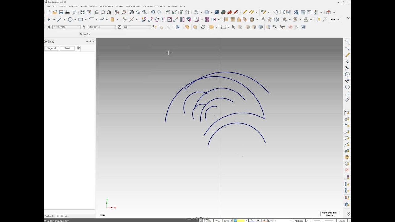 mastercam x8 2D ARCs - YouTube