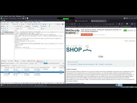 Lab: SQL injection attack, listing the database contents on non-Oracle databases avec Owasp ...