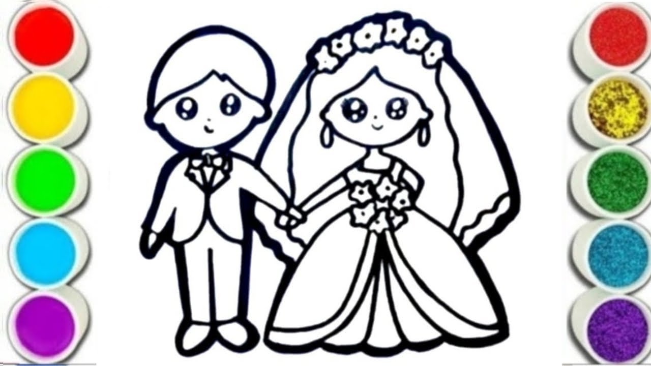 How to draw bride and groom step by step very easy drawing for ...