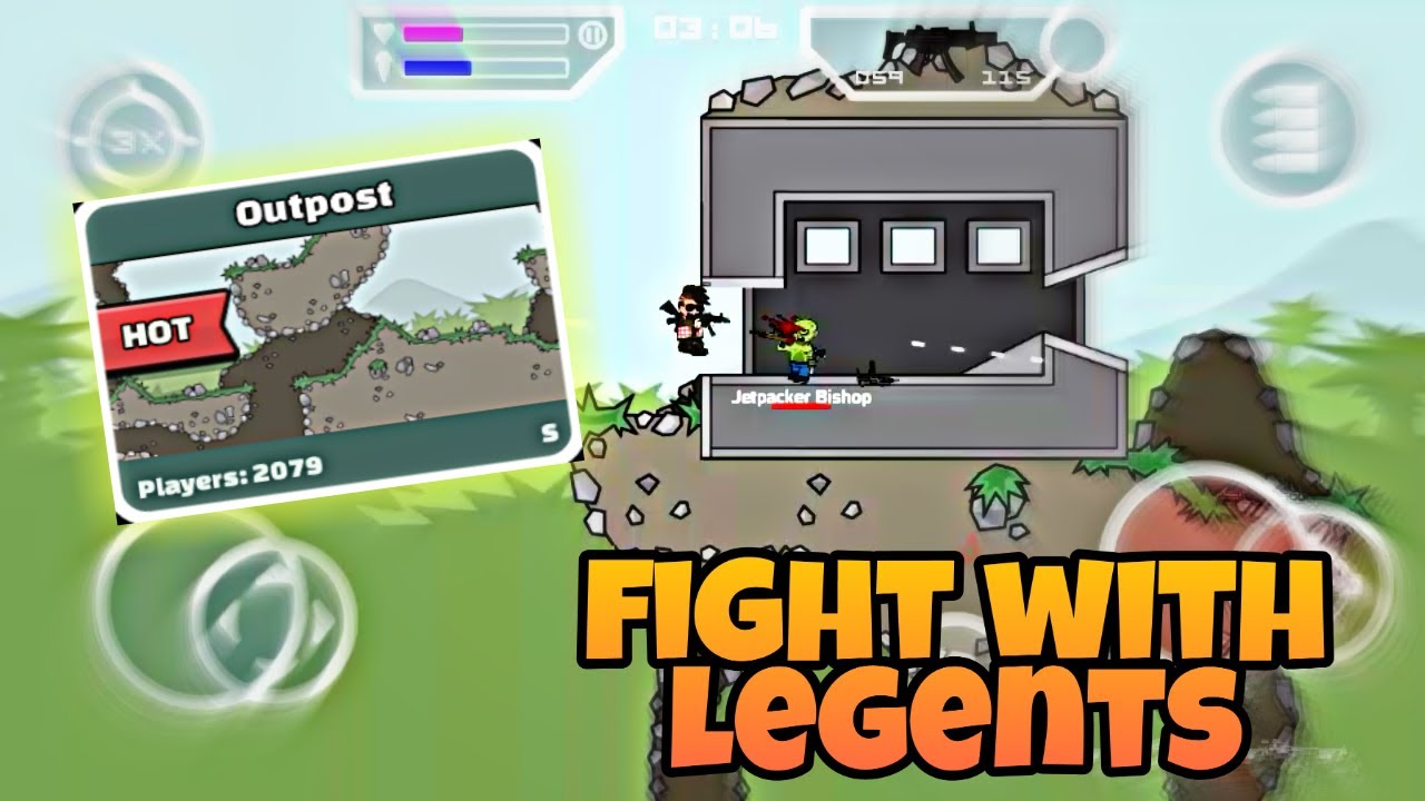 Mini militia || Outpost Map | Kills 14+| Survival match with high Rank ...