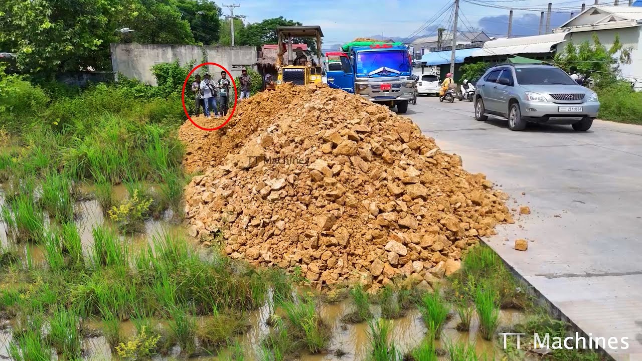 Full Episode Just Start Filling Rice Field & Completed 100% Using Dozer ...