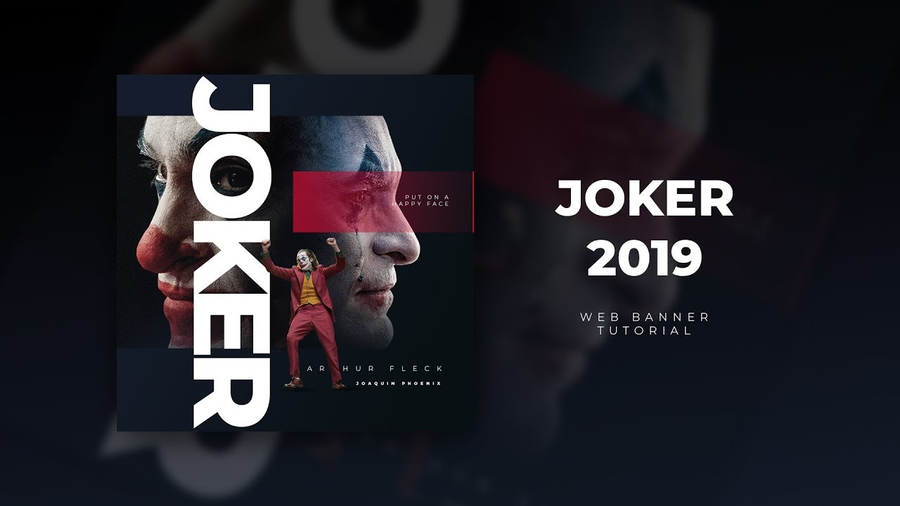 How to make a web banner Joker design tutorial | PSD Speed art - YouTube