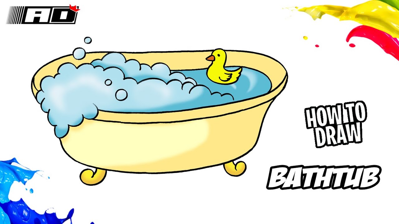 How to draw Bathtub - YouTube