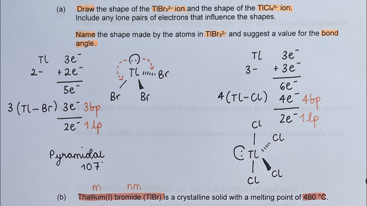 Worked exam answer - AQA AS / A level shapes of molecules and bonding ...