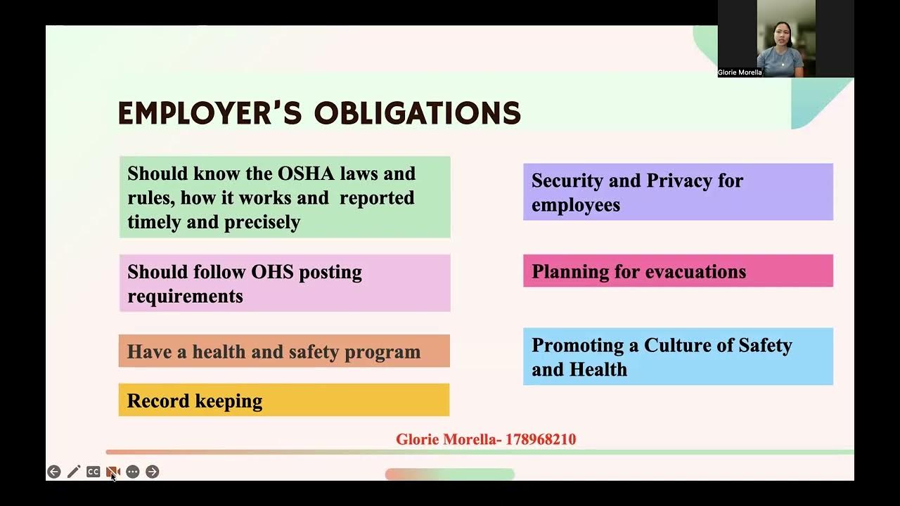 EMPLOYER AND EMPLOYEE OBLIGATIONS ON OCCUPATIONAL HEALTH AND SAFETY- HR ...