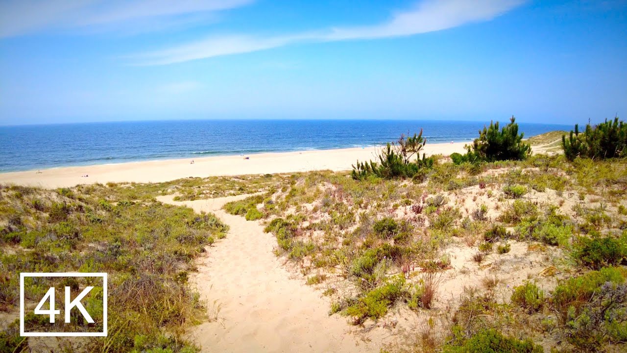 Walking in the Beach: Praia de Alfarim beach, Portugal beach walk 4K ...