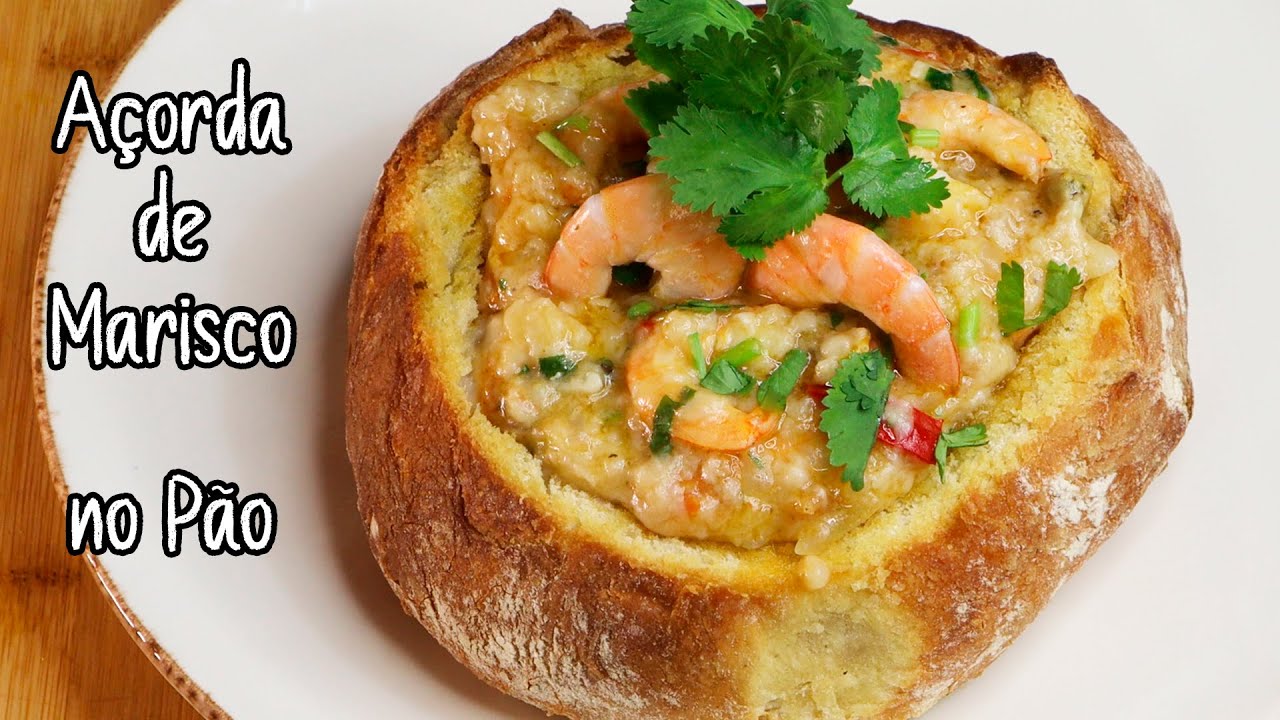 Açorda de Marisco Servida no Pão — Uma Explosão de Sabores! - YouTube