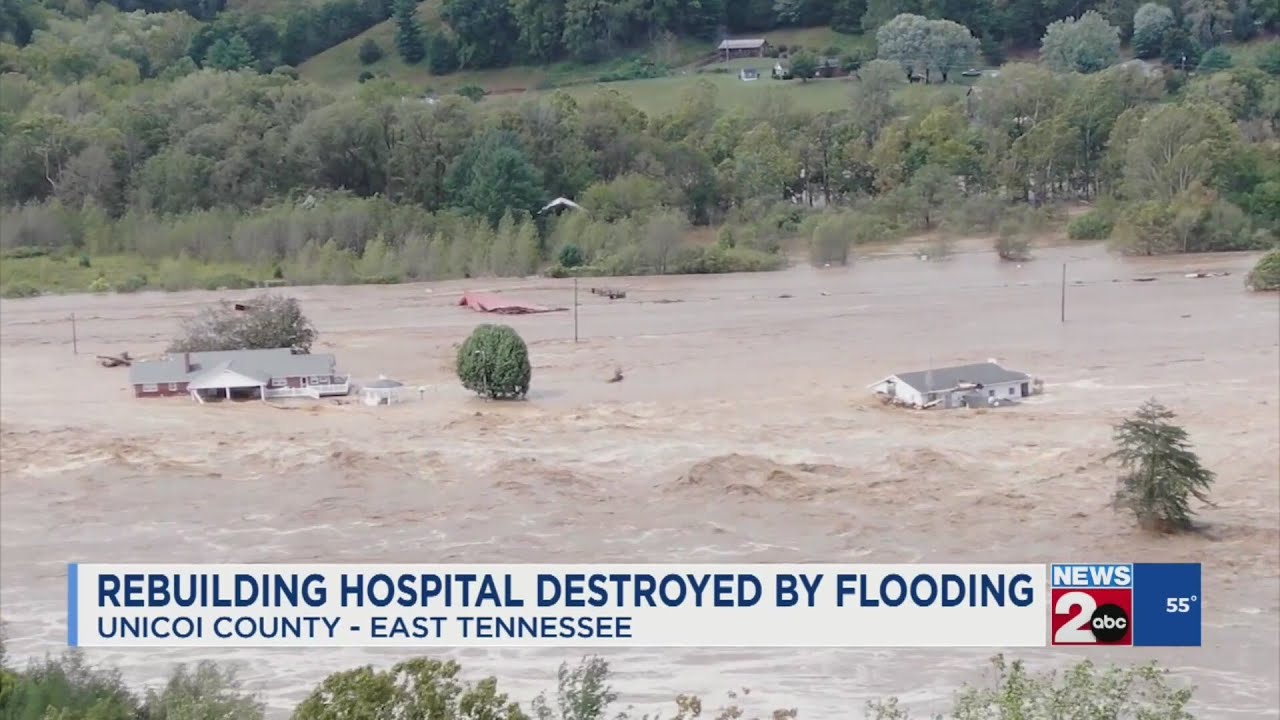 Rebuilding hospital destroyed by flooding in Unicoi County - YouTube