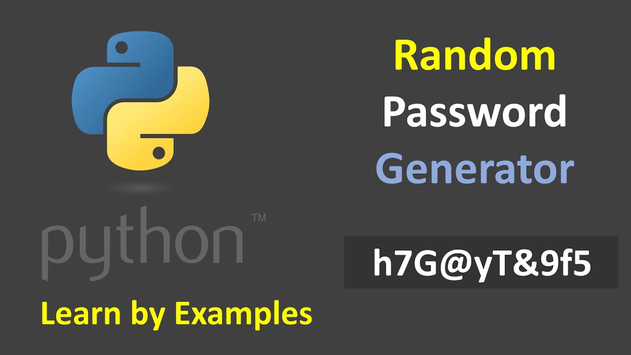 PYTHON TUTORIAL #1 - Secure Password Generator - Randomly Generated ...