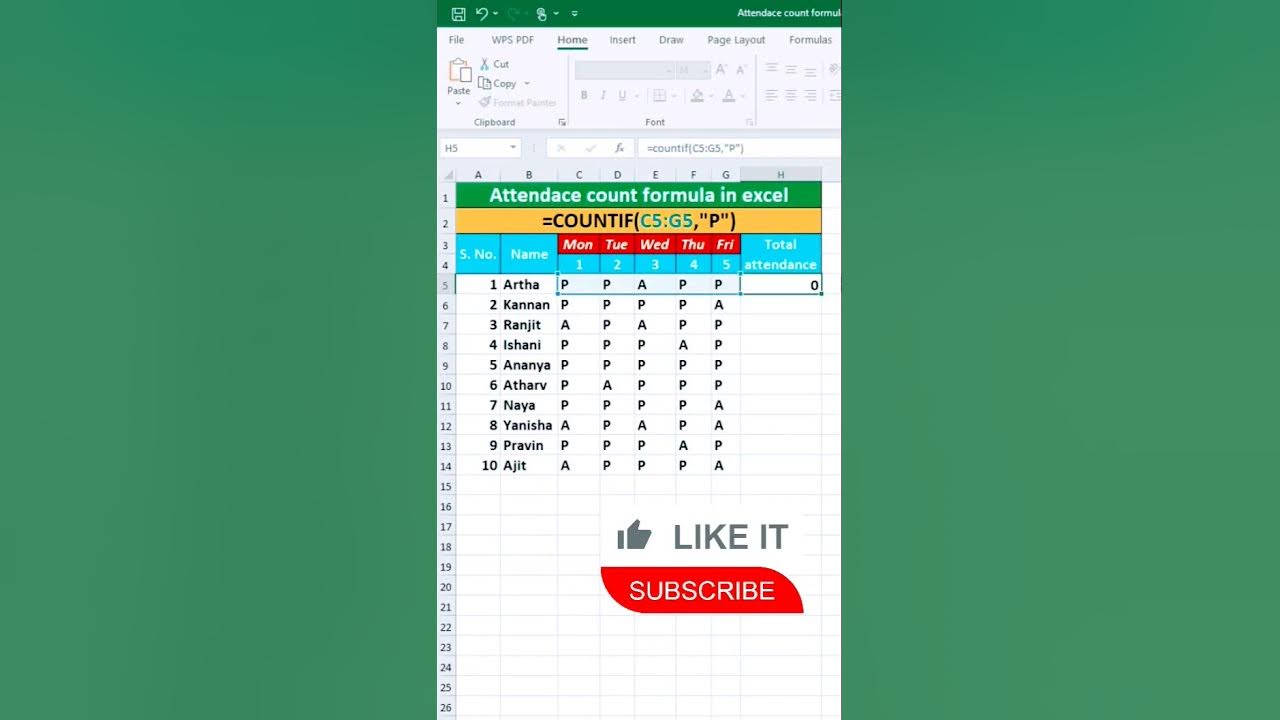 Ms excel attendance sheet in excel#excel #exceltips #shortcutkeys #exceltricks #excelformula ...