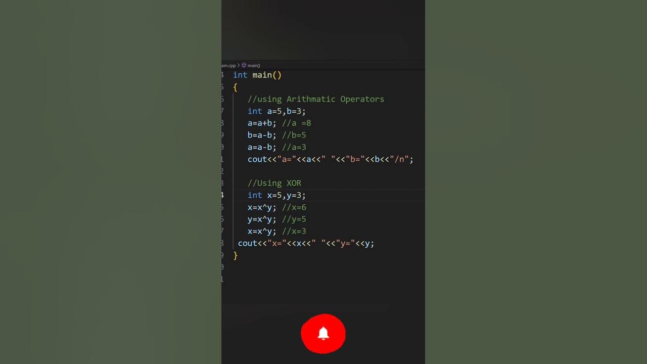 Two techniques to Swap two numbers without using the 3rd variable #coding #tutorial - YouTube