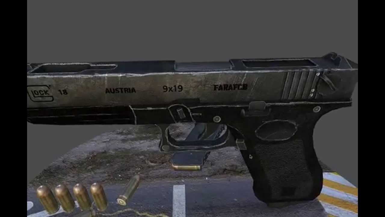 Modeling & Texturing gun "GLOCK 18" for game! - YouTube