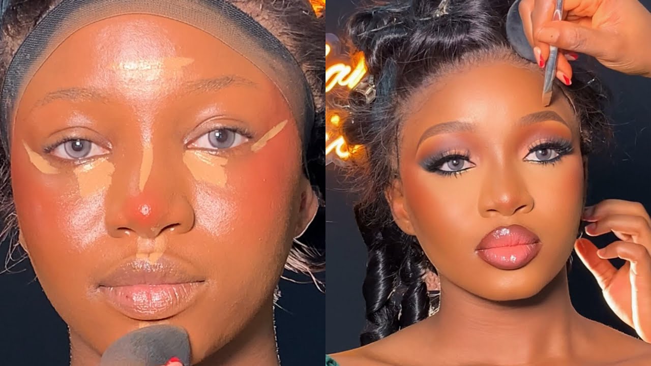 Step by step brown skin makeup tutorial - YouTube