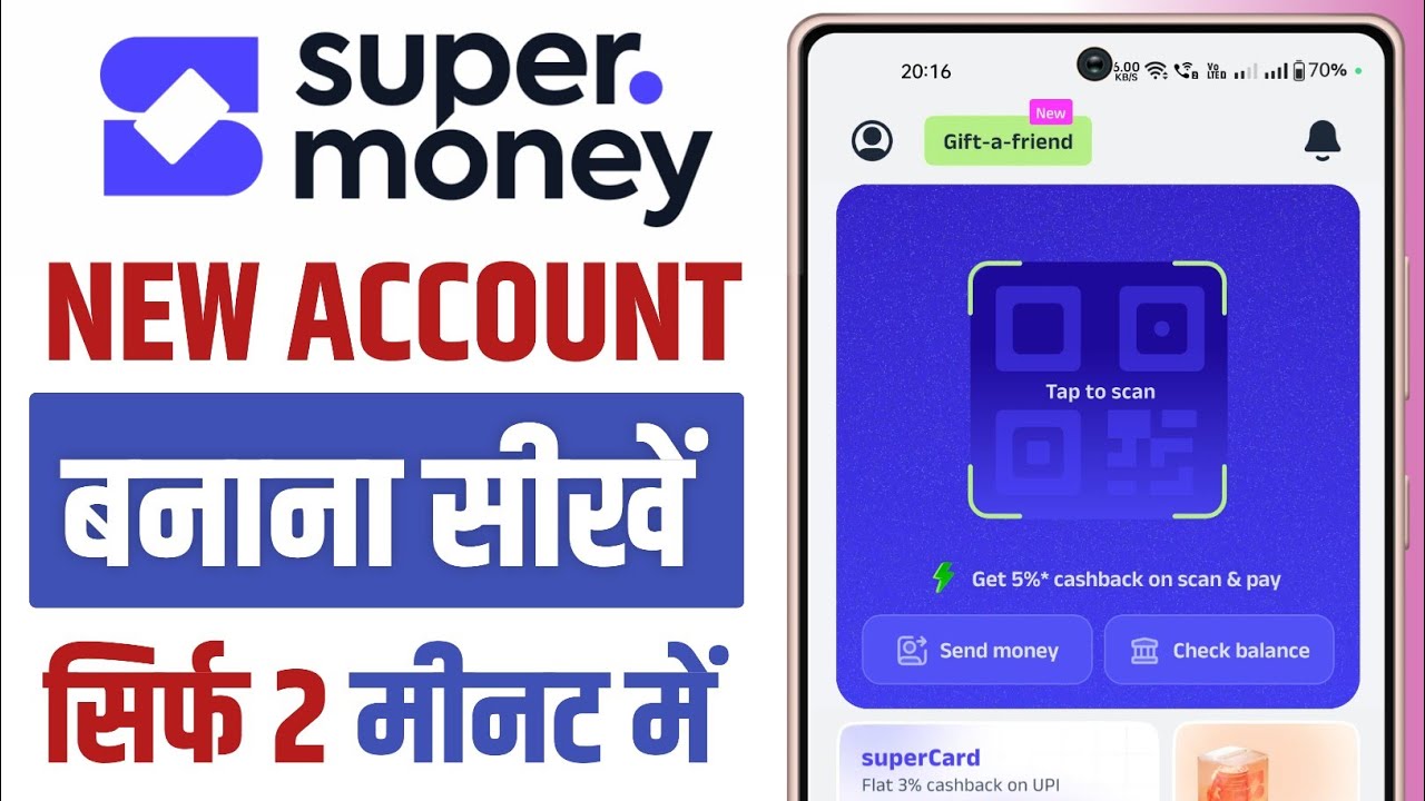 How to create account in Super money app || Super money app me account ...